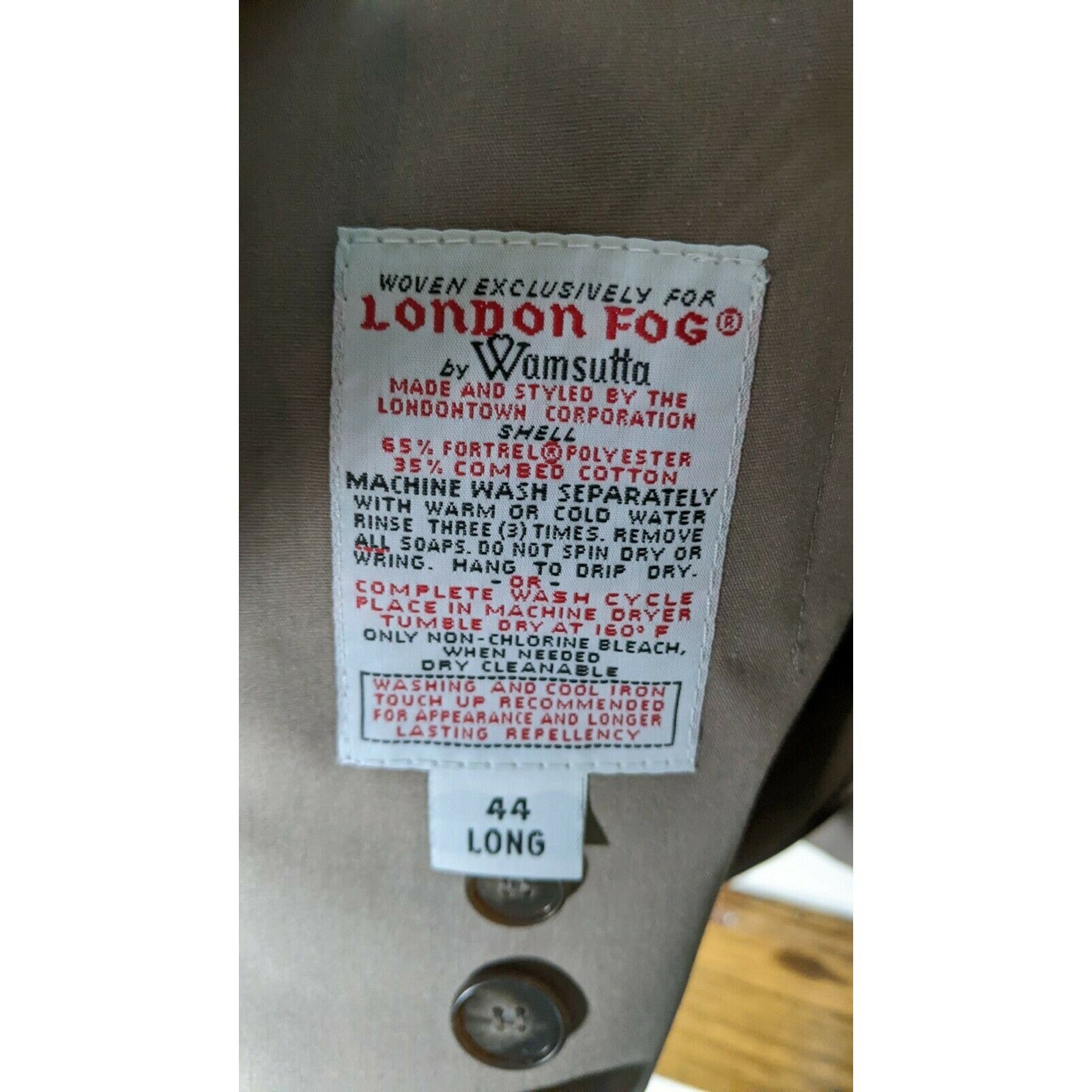 Vintage London Fog Men's Duster Tan Khaki Trench Coat Size 44 Long Nice ...
