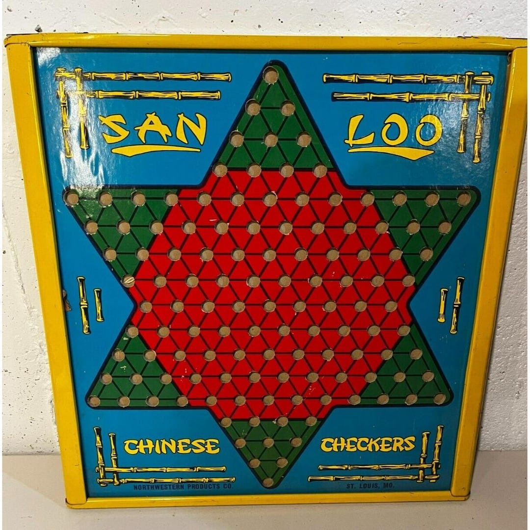 Vintage San Loo Chinese Checkers Tin Litho Board Double Sided - Etsy