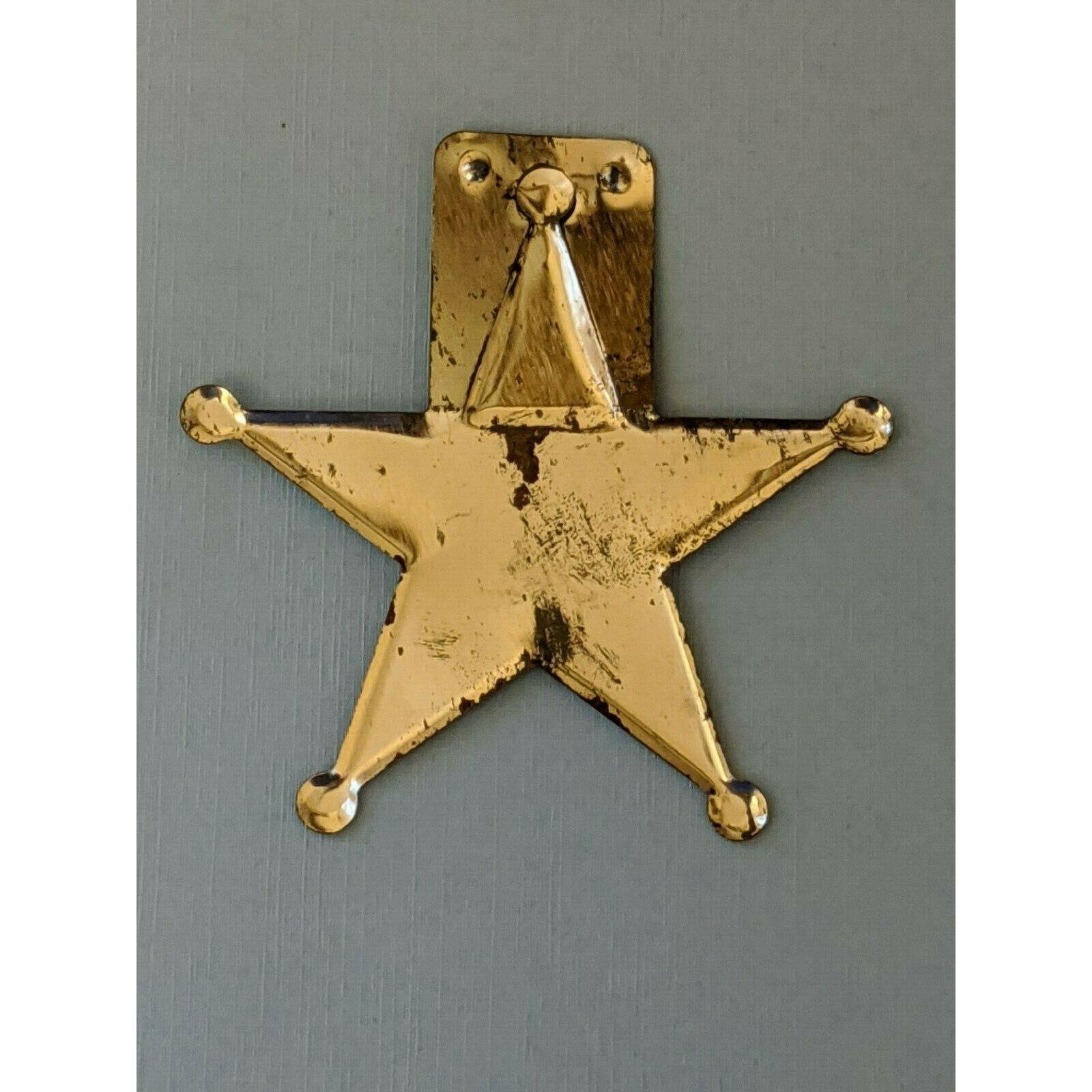 Permacel Posse Souvenir Sheriff Metal Fold Over Badges Pin Tin Gold ...