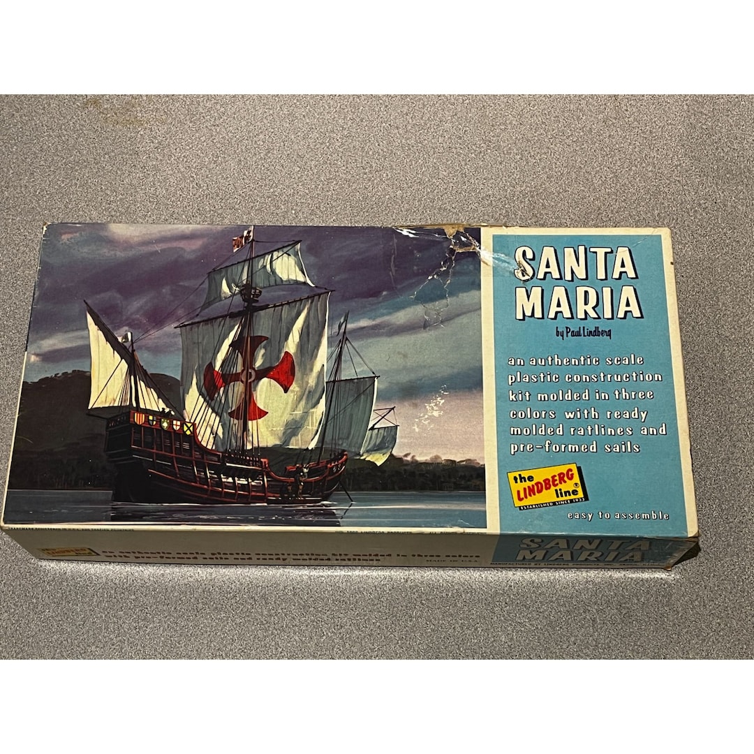 Vintage Original 1966 Lindberg Santa Maria Plastic Scale Model Kit No ...