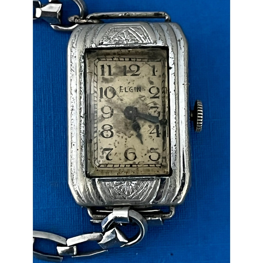 Antique Elgin Ladies Art Deco Watch W Sutton Case & Pontiac Band 4 ...