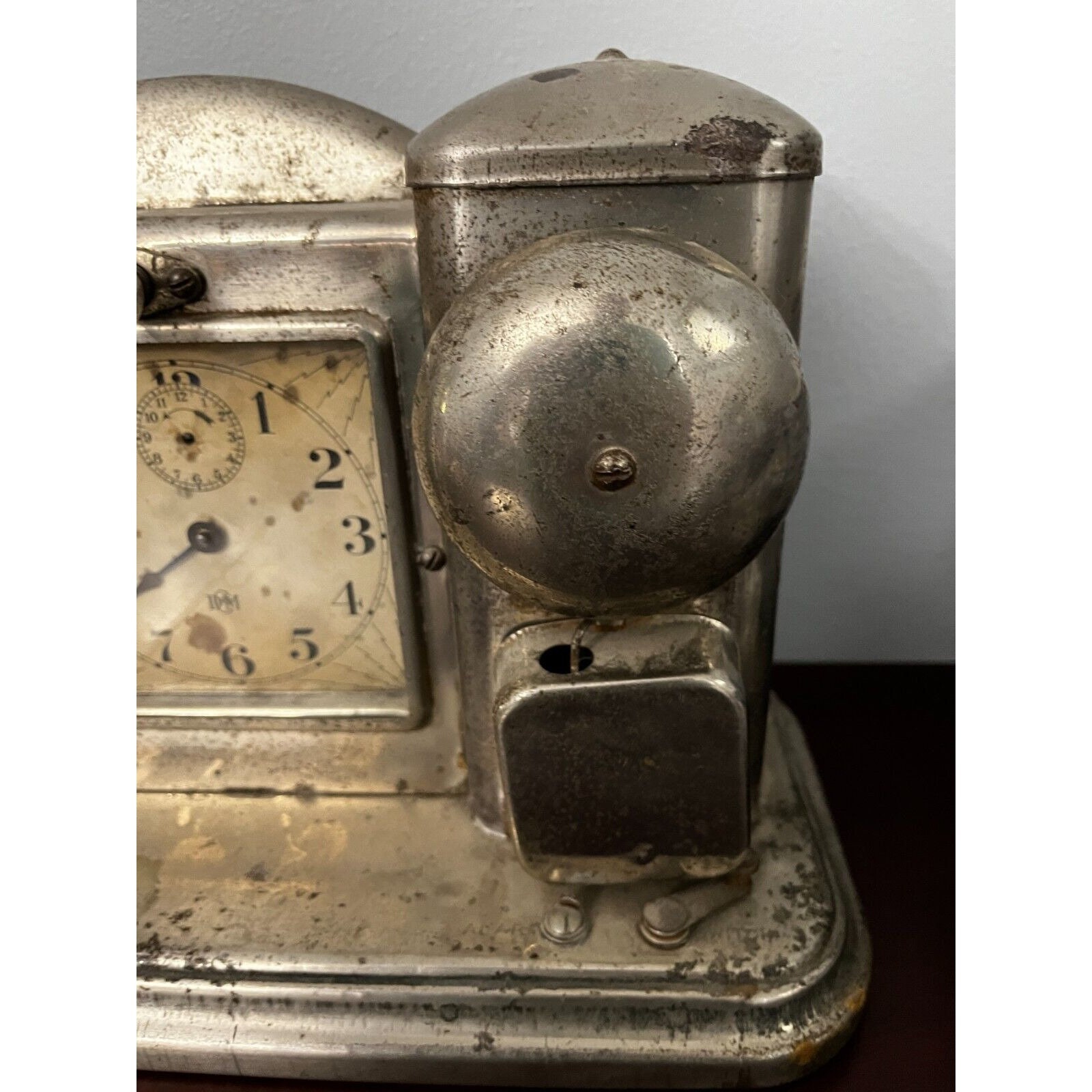 Rare Antique Darche Bank Safety Deposit Alarm Clock Flash Light Chicago ...