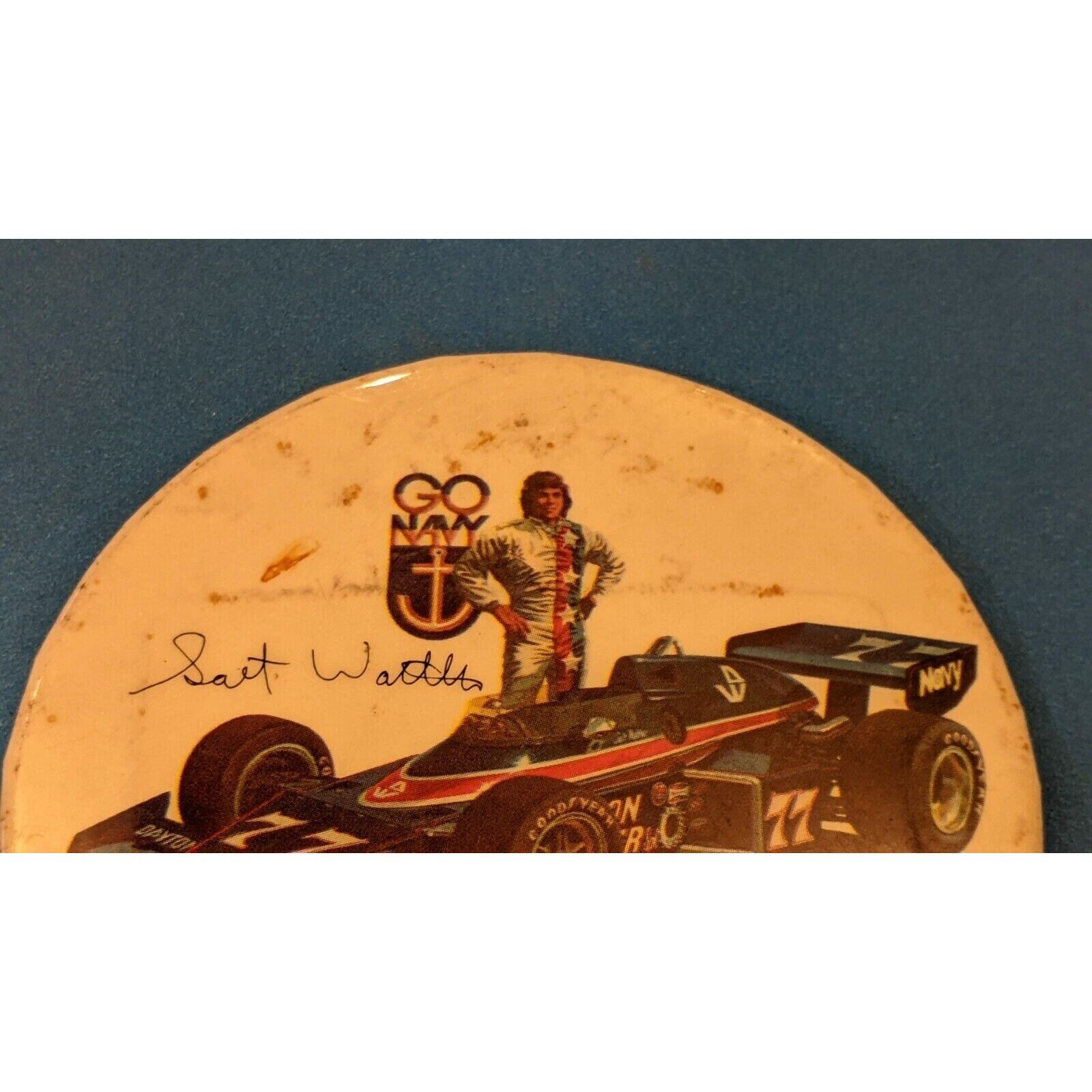 Vintage 1970's Salt Walther Go Navy Indy Race Car Driver 4 Pin Pinback ...