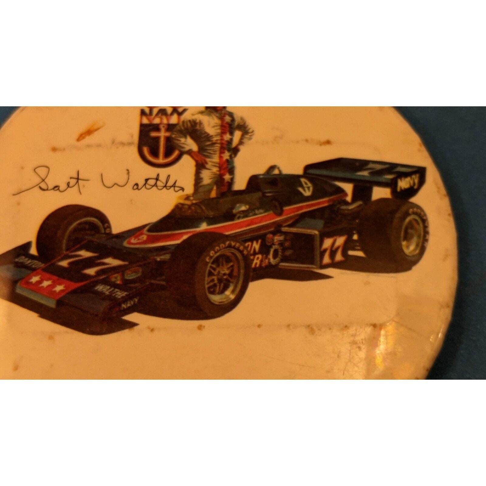 Vintage 1970's Salt Walther Go Navy Indy Race Car Driver 4 Pin Pinback ...