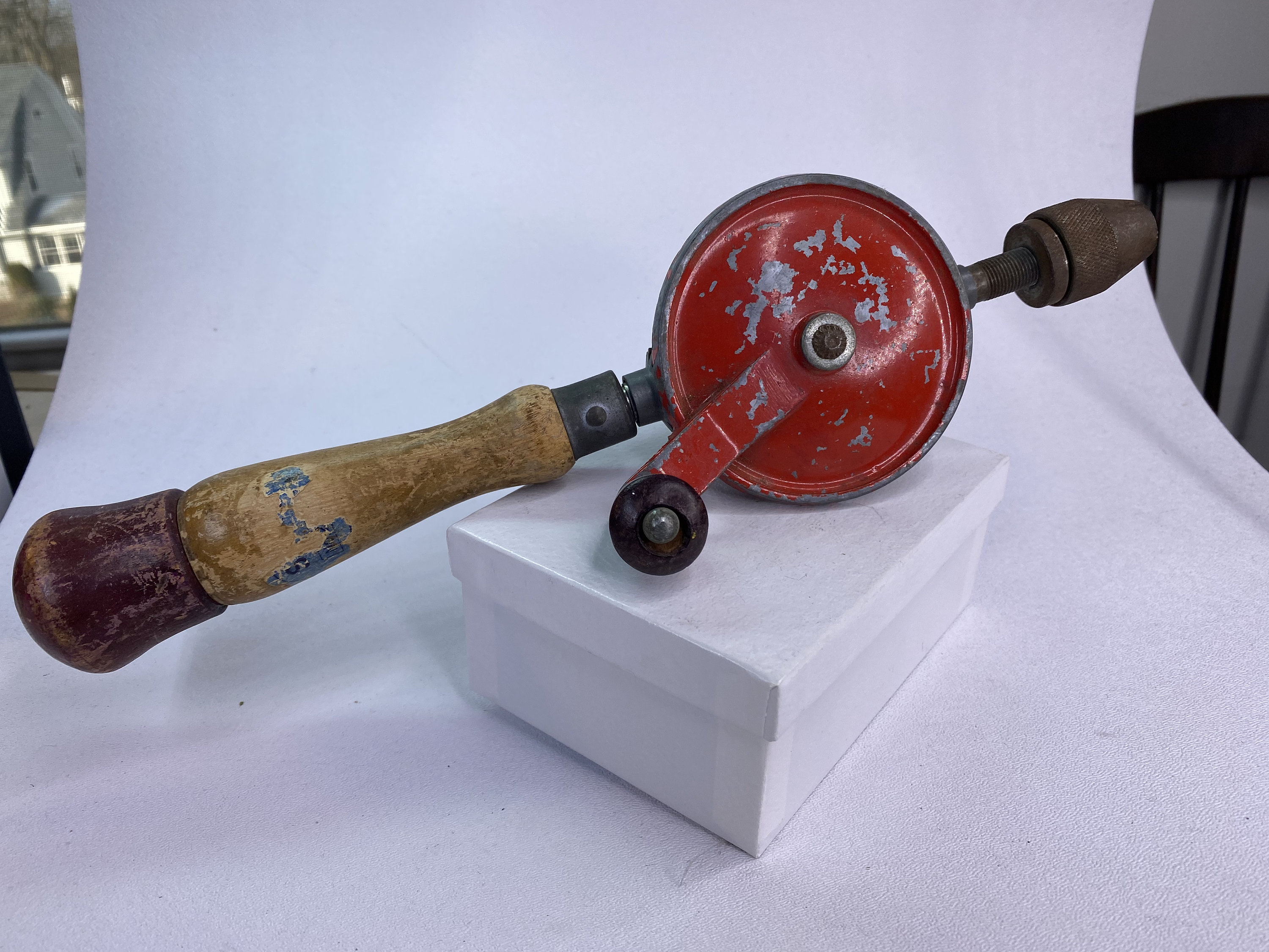 Antique Hand Drill - Vintage - Wood Handle - Works Very Well - Very ...
