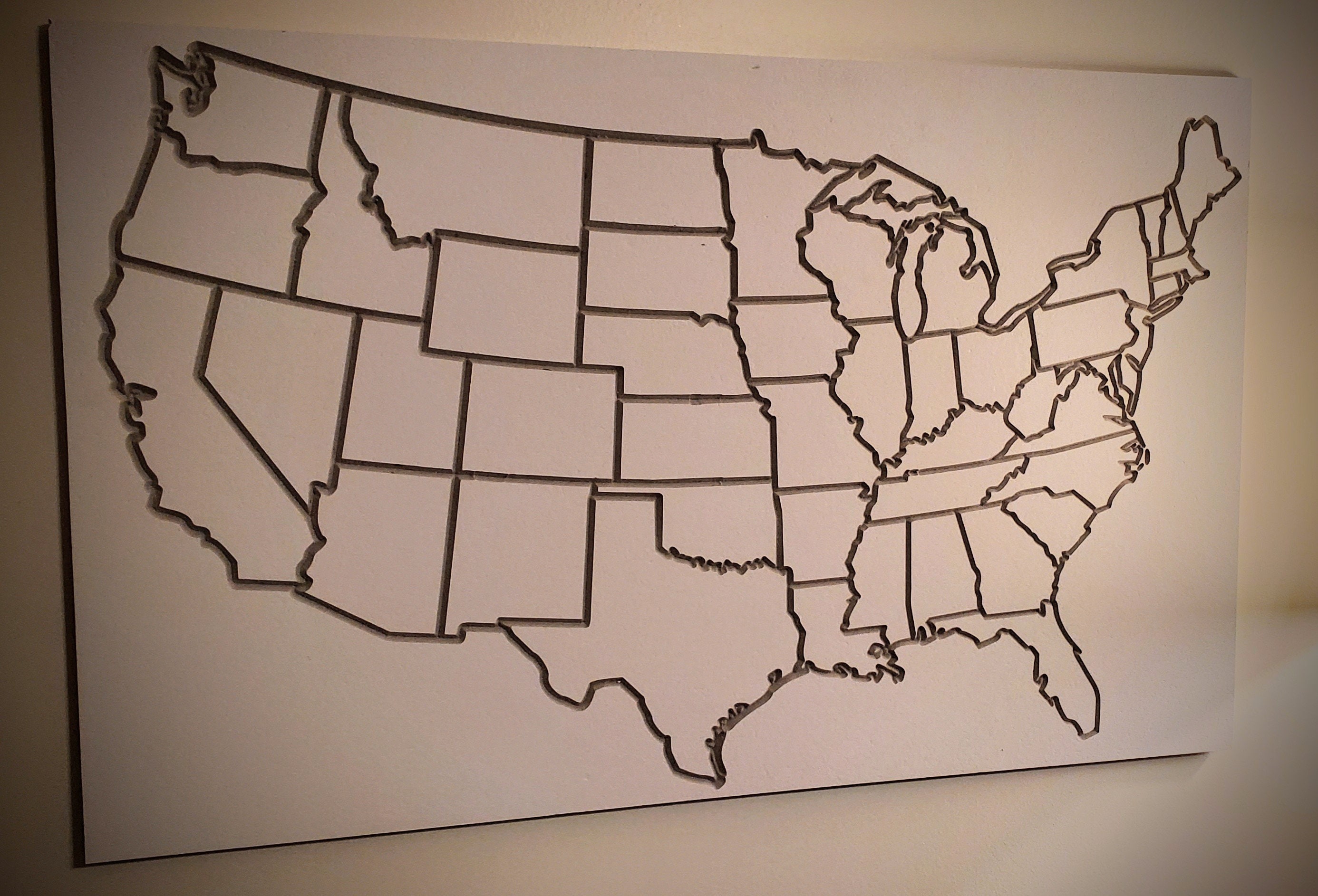 USA Map | Outline | Tac Board | Large - Etsy