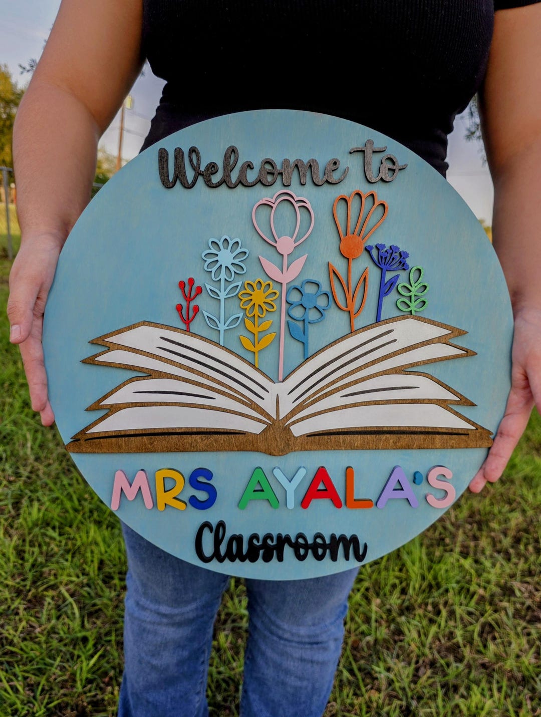 Custom Classroom Door Sign, Classroom Decor, Teacher Wooden Door Sign ...