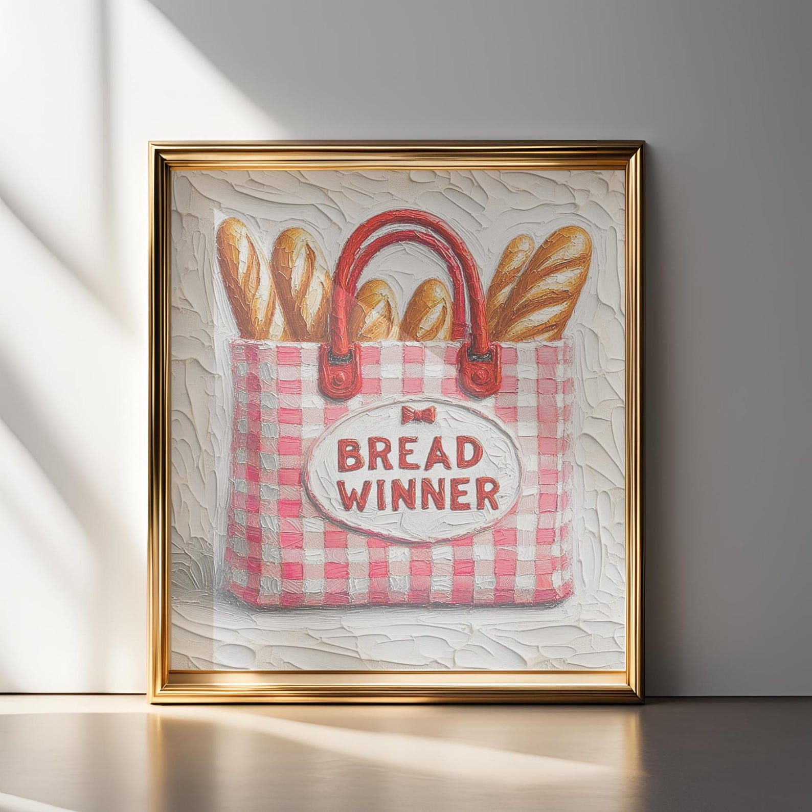Bread Winner Painting | Fine Art Print | Pink Kitchen Decor | Coquette ...