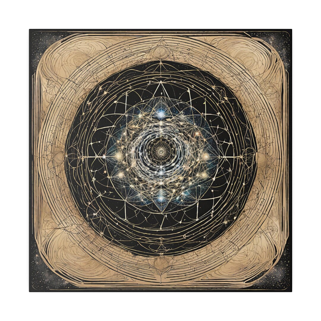 Elegant Cosmic Sacred Geometry Art Matte Canvas Multiple Sizes ...
