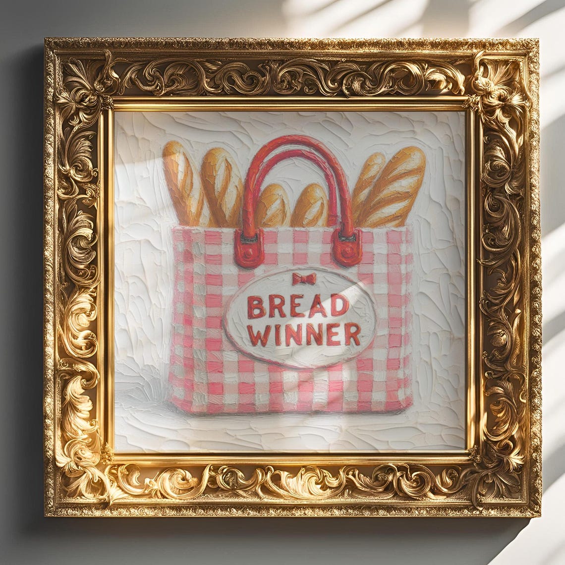 Bread Winner Painting | Fine Art Print | Pink Kitchen Decor | Coquette ...