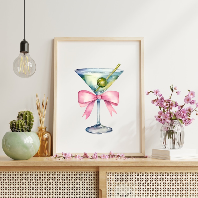 Martini Coquette Kitchen Wall Art Print Coquette Wall Art Martini With ...