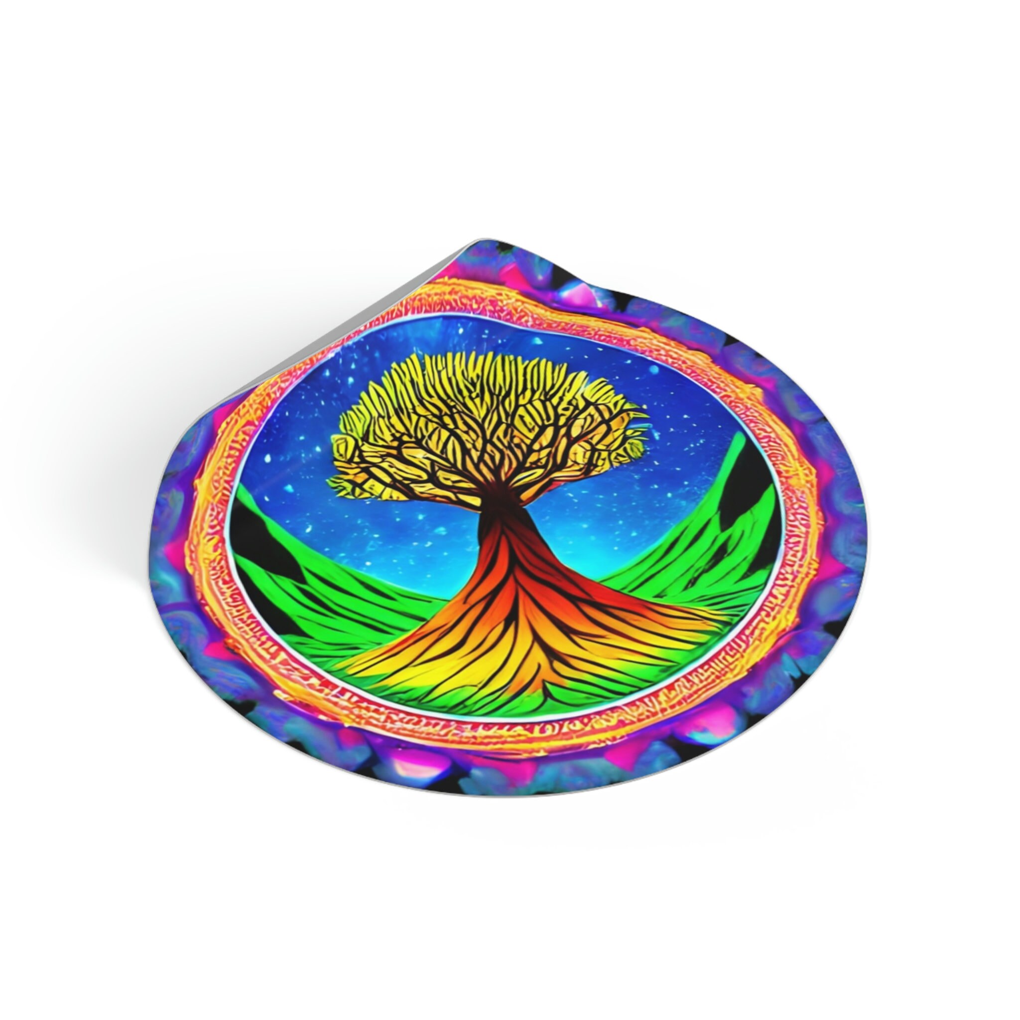 Neon Tree of Life Sticker - Etsy