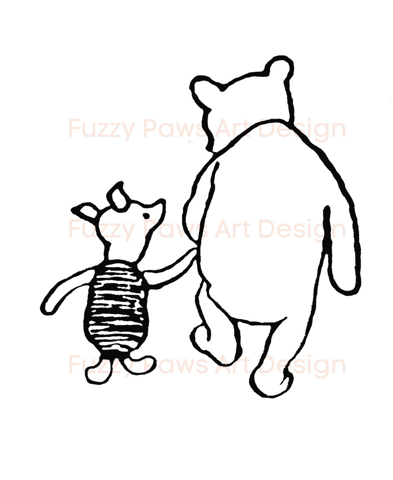 Winnie The Pooh And Piglet Outline