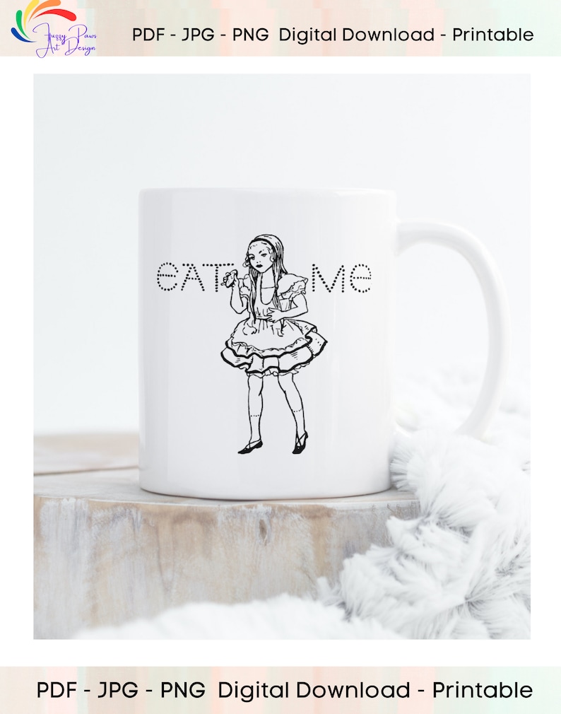 Alice in Wonderland "eat Me" Vintage Illustration Art (digital Download ...