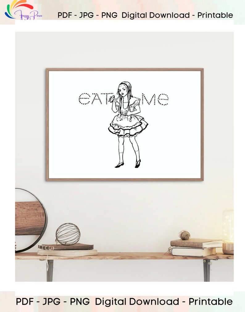 Alice in Wonderland "eat Me" Vintage Illustration Art (digital Download ...