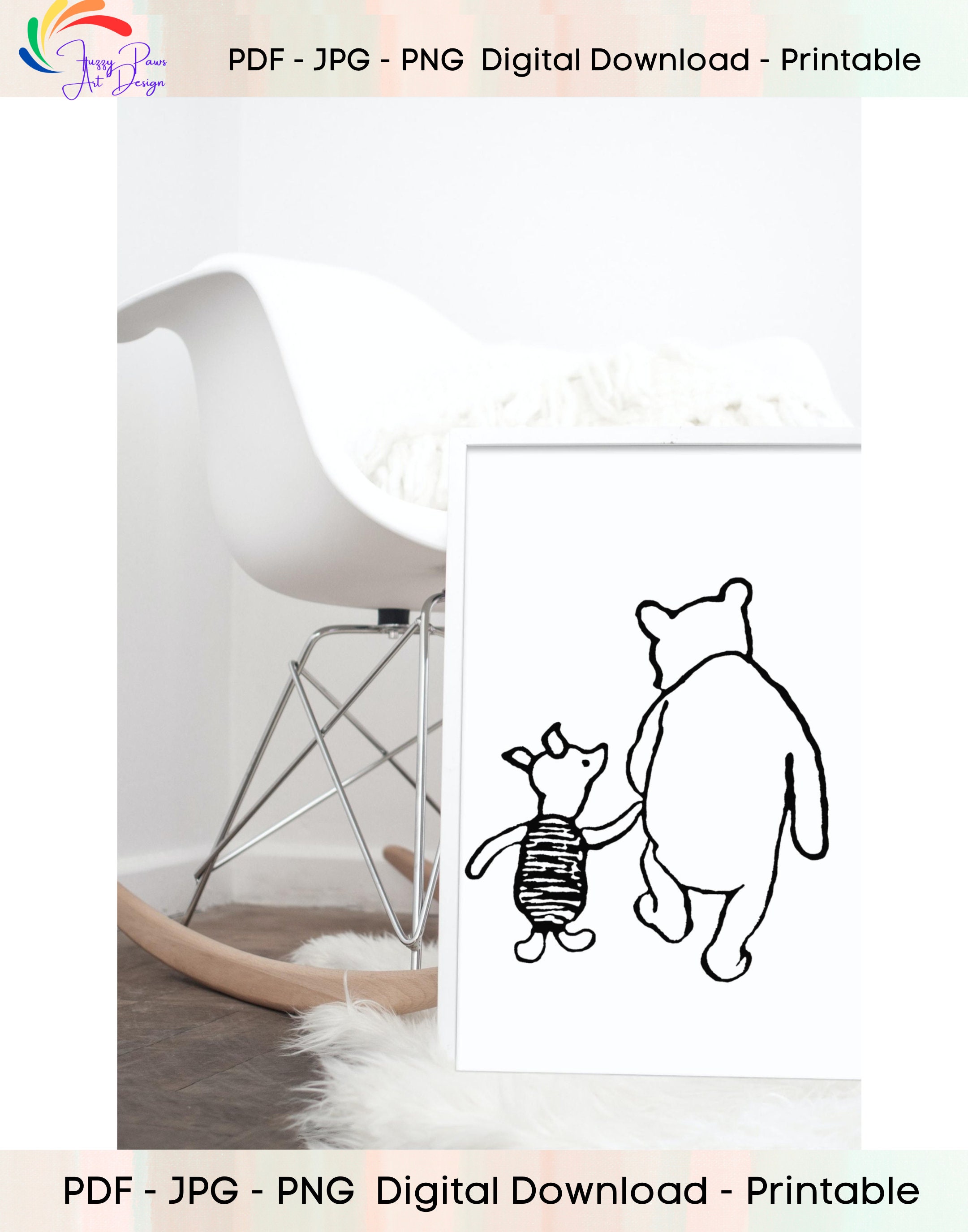 Winnie The Pooh And Piglet Holding Hands Walking