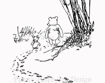 Winnie The Pooh And Piglet Walking Away