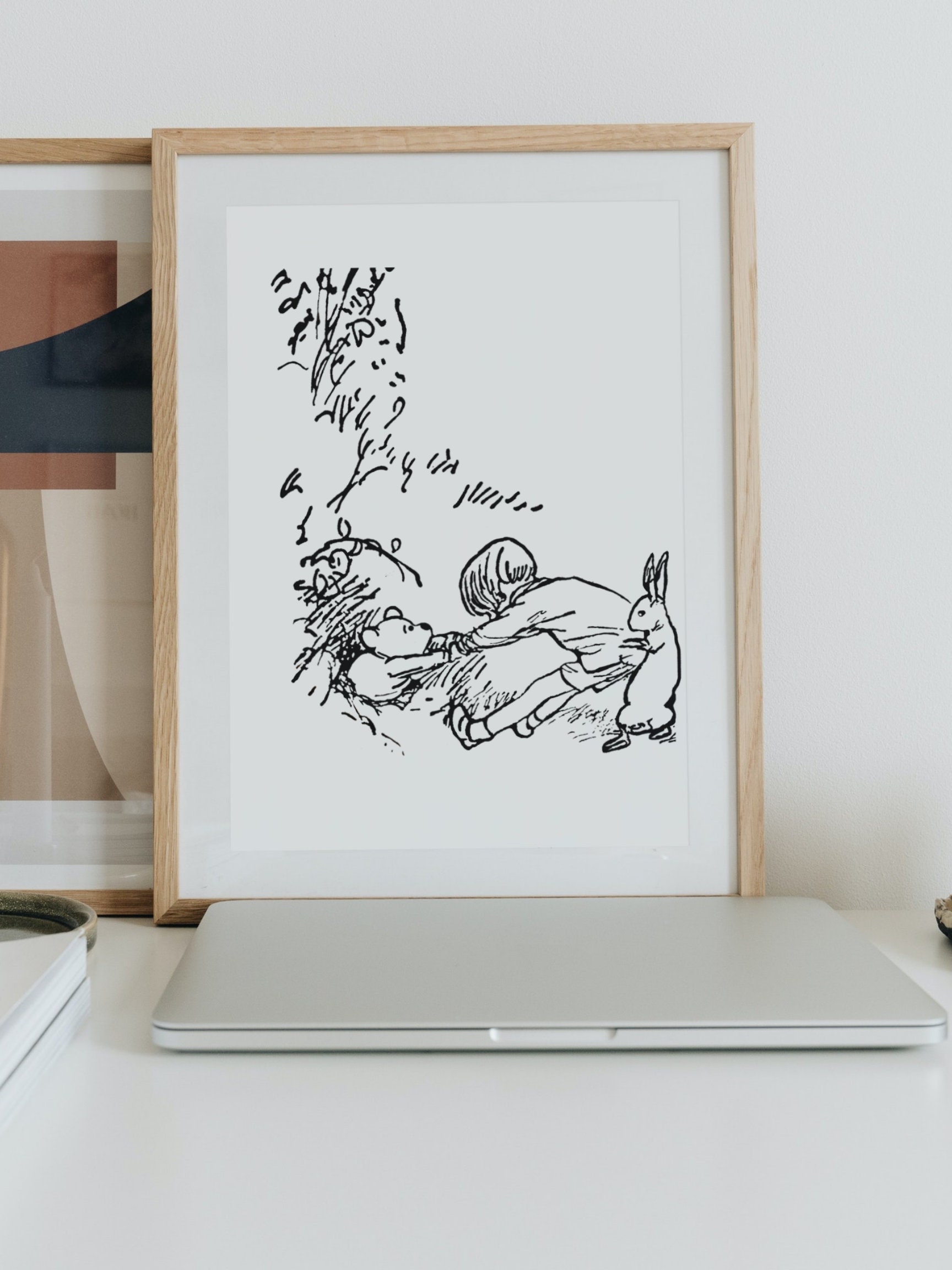 Winnie-the-pooh Print: Classic Pooh Stuck in Hole 1926 Illustration ...