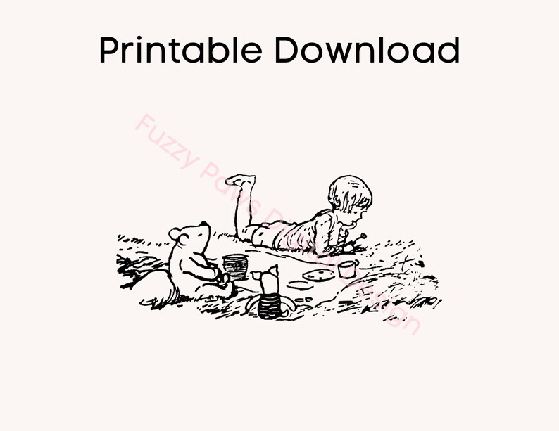 Coloring Page Christopher Robin on a Picnic With Pooh and Piglet ...