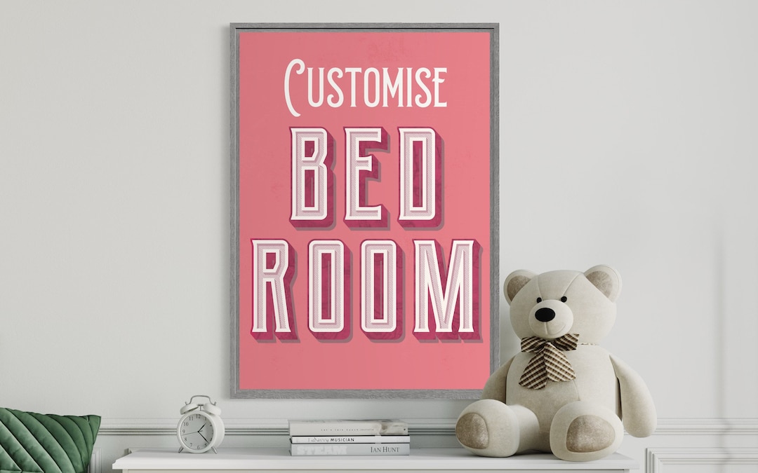 PERSONALISED Bed Room Poster Customise Name Childrens - Etsy