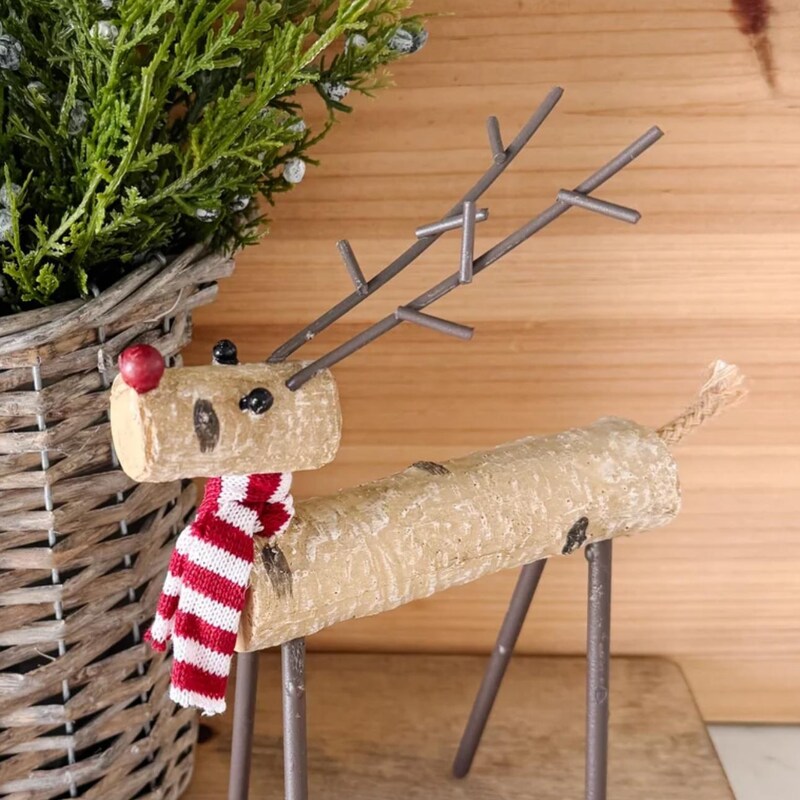 Log Reindeer - Etsy
