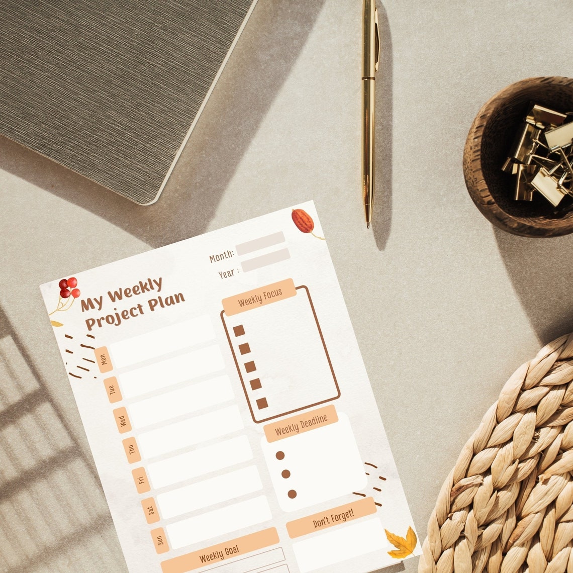 Weekly Project Plan Printable Weekly Priority Planner Schedule ...