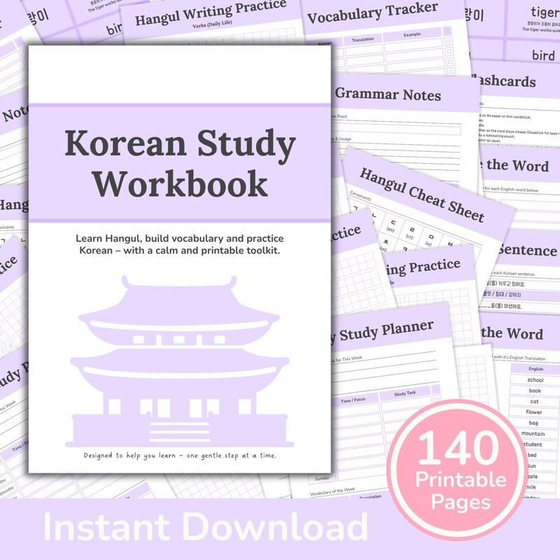Korean Flashcards - Etsy