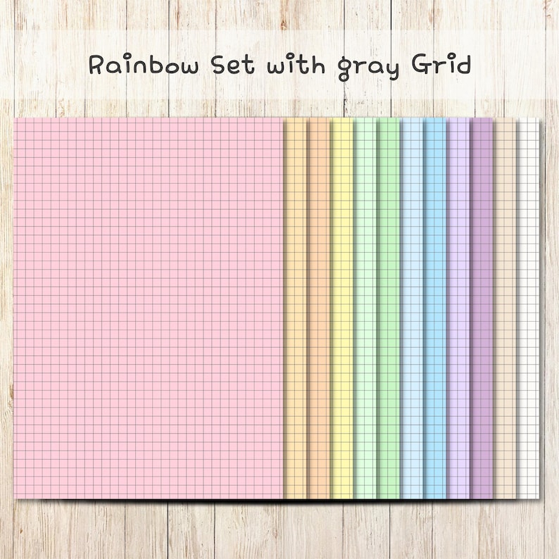 Printable Pastel Grid Paper – 36 A4 Pages | Colored, White & Dark ...