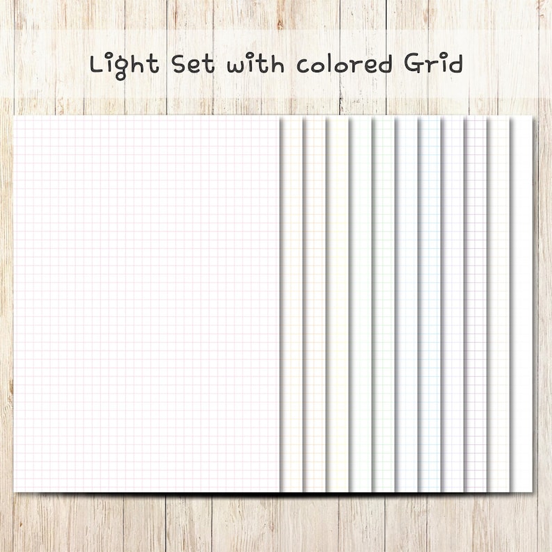 Printable Pastel Grid Paper – 36 A4 Pages | Colored, White & Dark ...