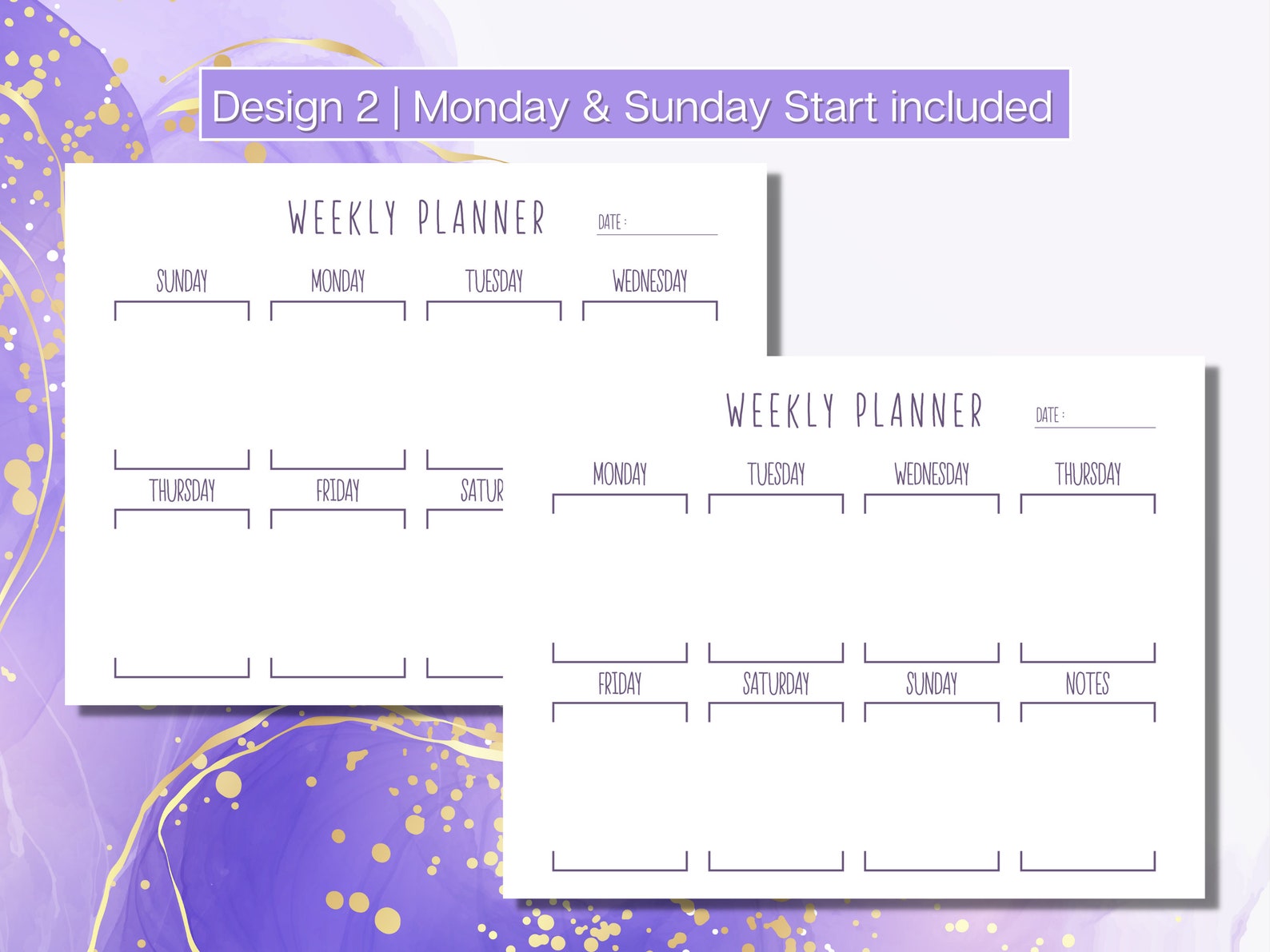 Weekly Planner Printable Landscape Simple Weekly Schedule - Etsy