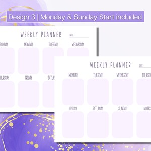 Weekly Planner Printable Landscape Simple Weekly Schedule - Etsy