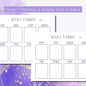 Weekly Planner Printable Landscape Simple Weekly Schedule - Etsy