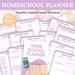 Homeschool Planner Printable Bundle,daily, Tracker Weekly, Monthly ...