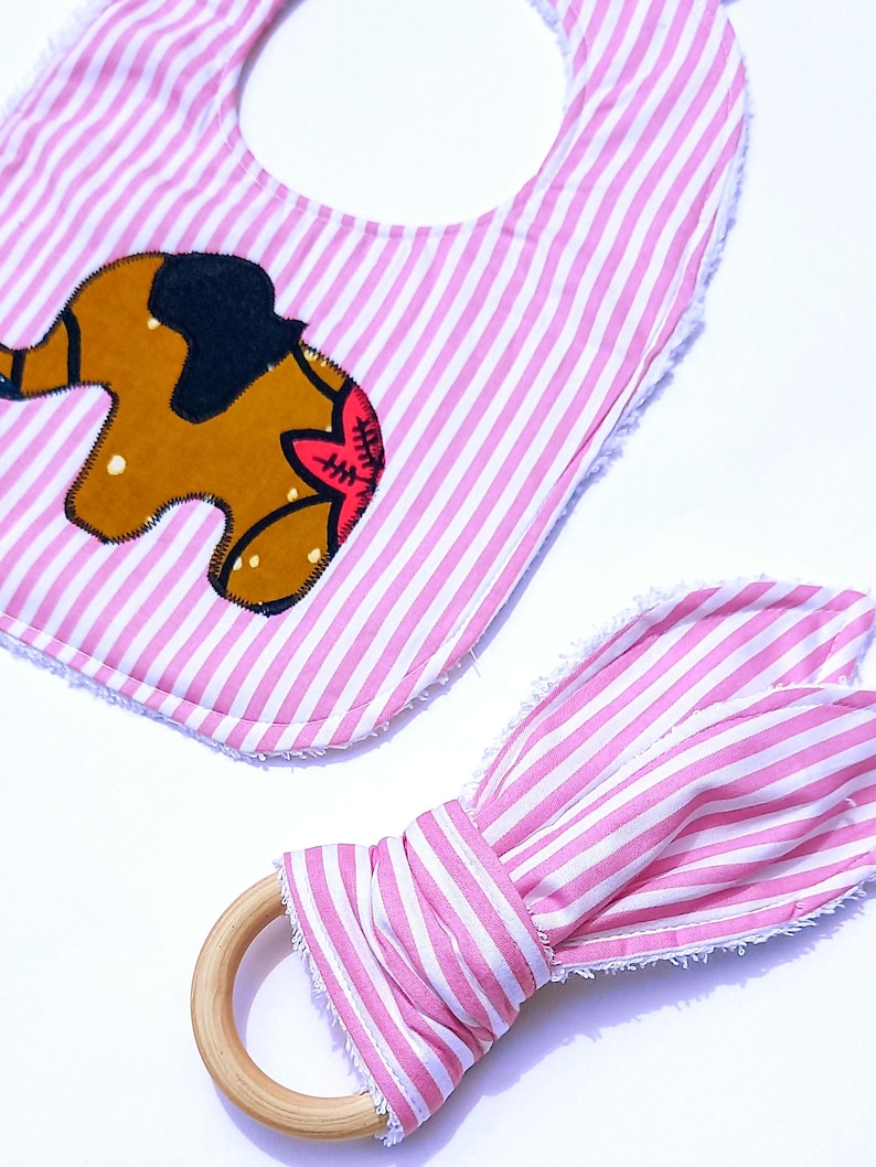 Handmade African Print Baby Bib: Elephant Design, Cotton Towelling ...