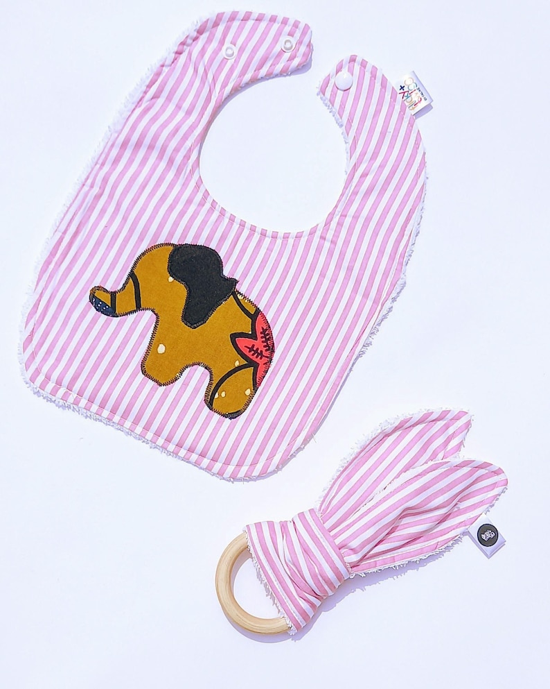 Handmade African Print Baby Bib: Elephant Design, Cotton Towelling ...