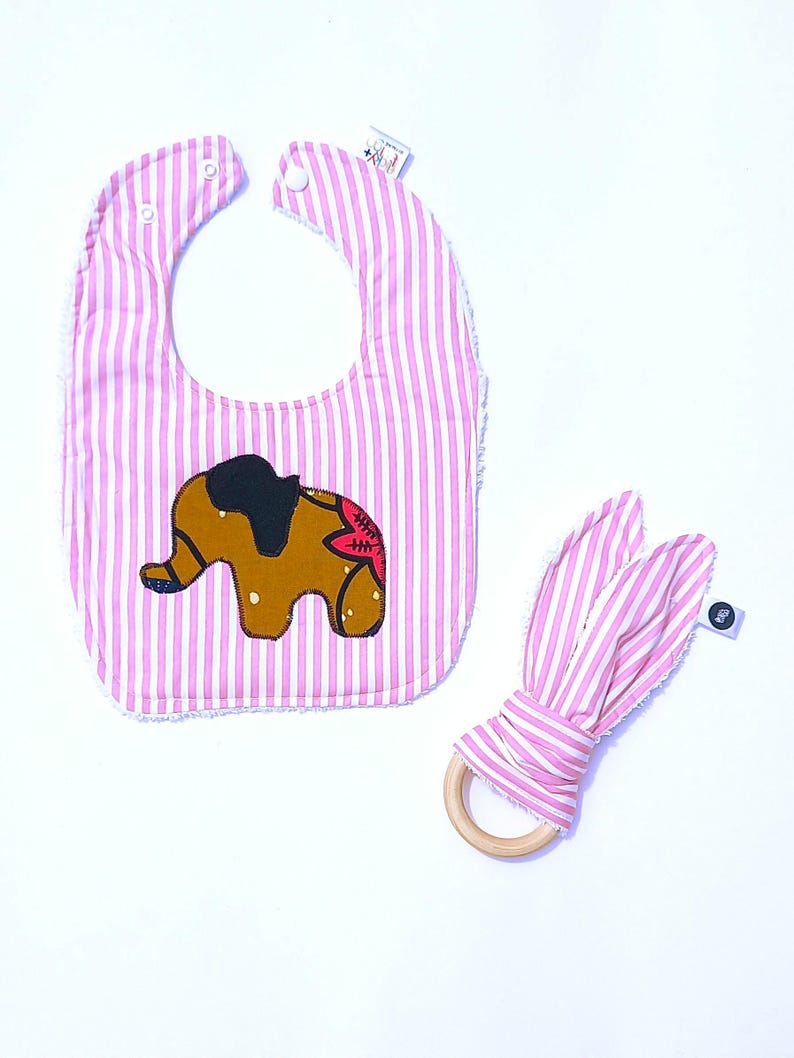 Handmade African Print Baby Bib: Elephant Design, Cotton Towelling ...