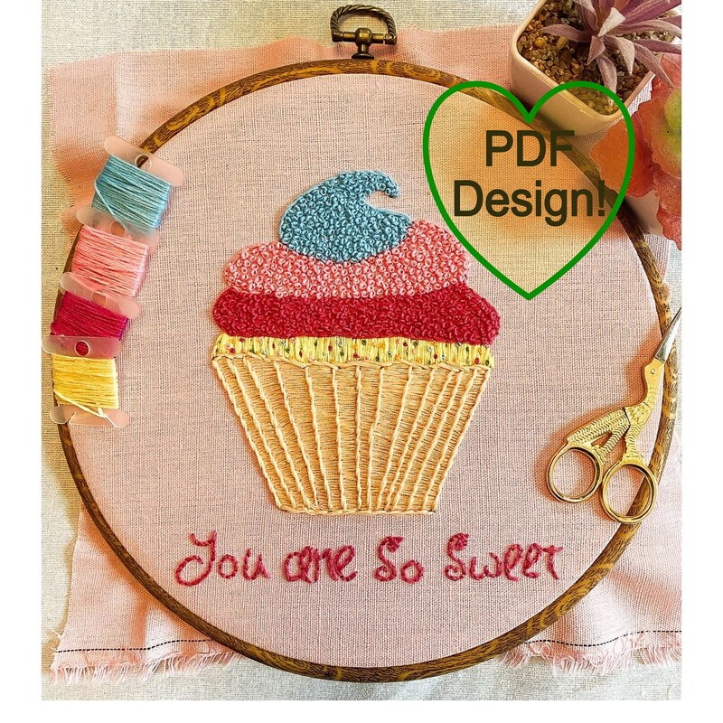Cupcake Embroidery - Etsy