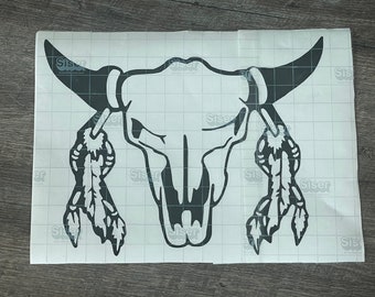 Vinyl Indian Skull Decal - Etsy