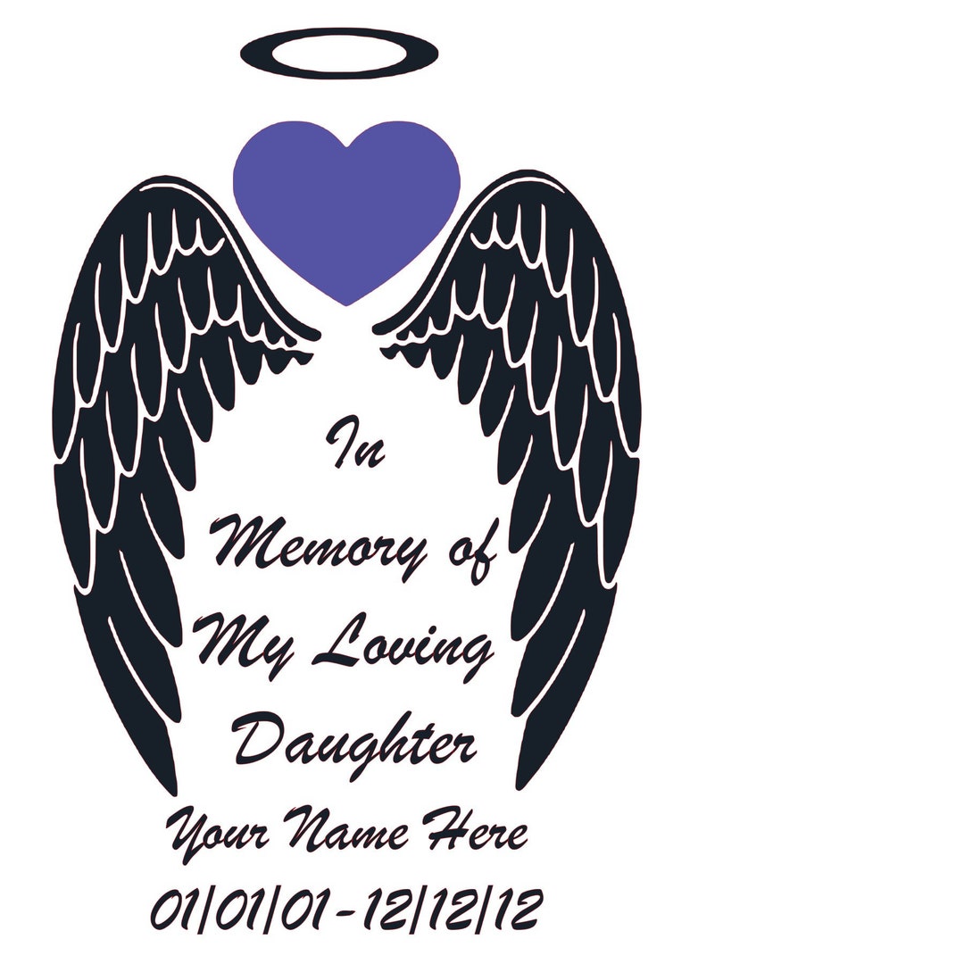 Memorial Decals for Car, in Loving Memory Decal, Angel Wings Stickers ...