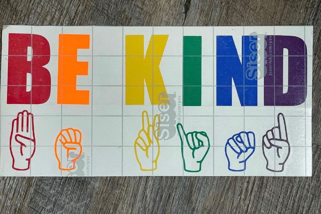 BE KIND Window Sign ASL Sign Door Decal Door Sticker Vinyl - Etsy