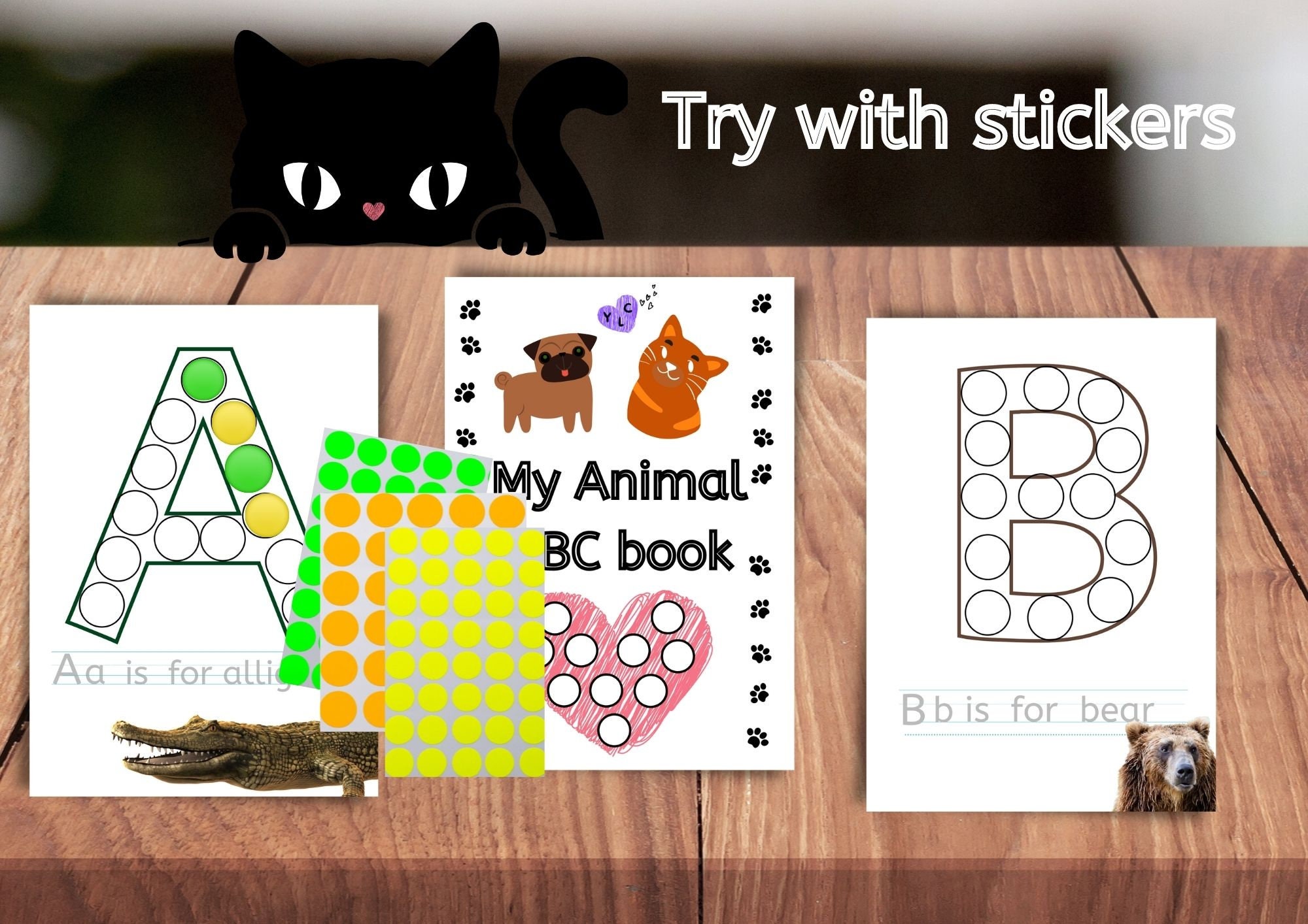 ABC Worksheets, Dot Sticker Worksheets, Painting Practice, Q-tip ...