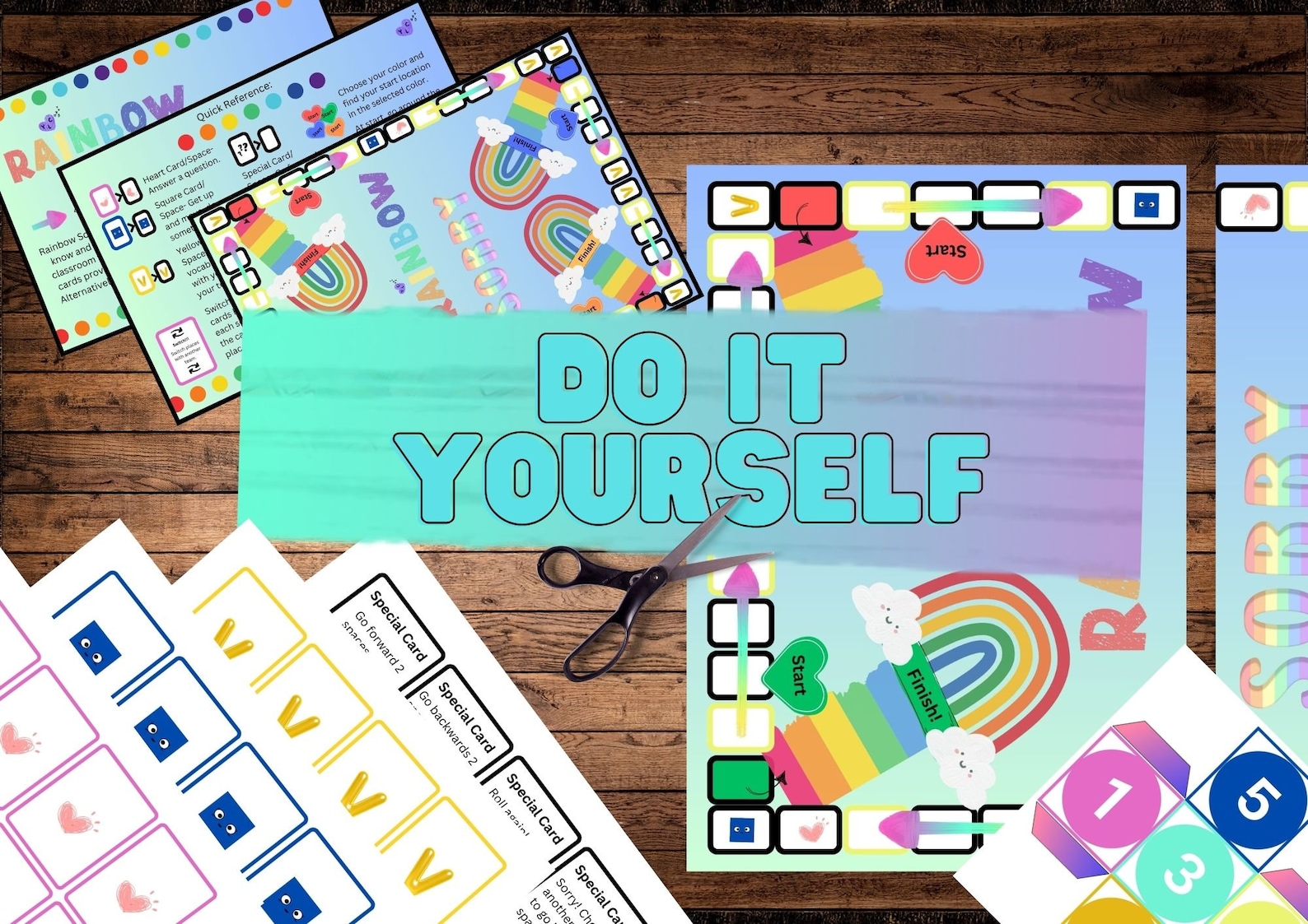 Sorry Board Game- Printable- Digital Download- ESL Game- Family Game ...