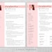 Pink Resume Template | Word and Pages Resume Template | Girl Resume ...