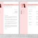 Pink Resume Template | Word and Pages Resume Template | Girl Resume ...