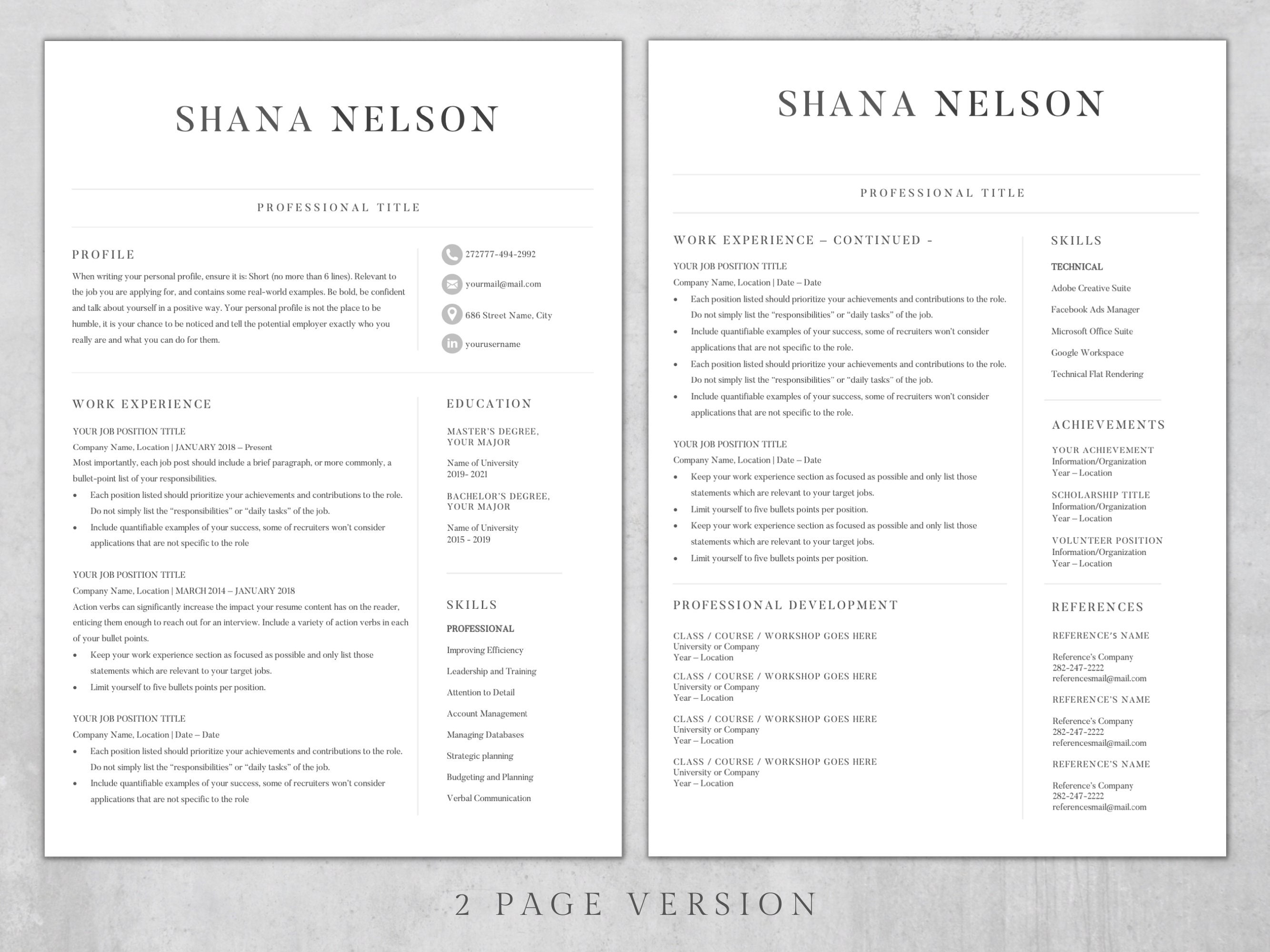 Clean Word Resume Template Minimalist Pages Resume Template Etsy clean-word-resume-template-minimalist-pages-resume-template-etsy