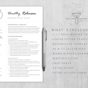 CV Template for Teacher Word, Pages | Modern Teacher Resume Template ...