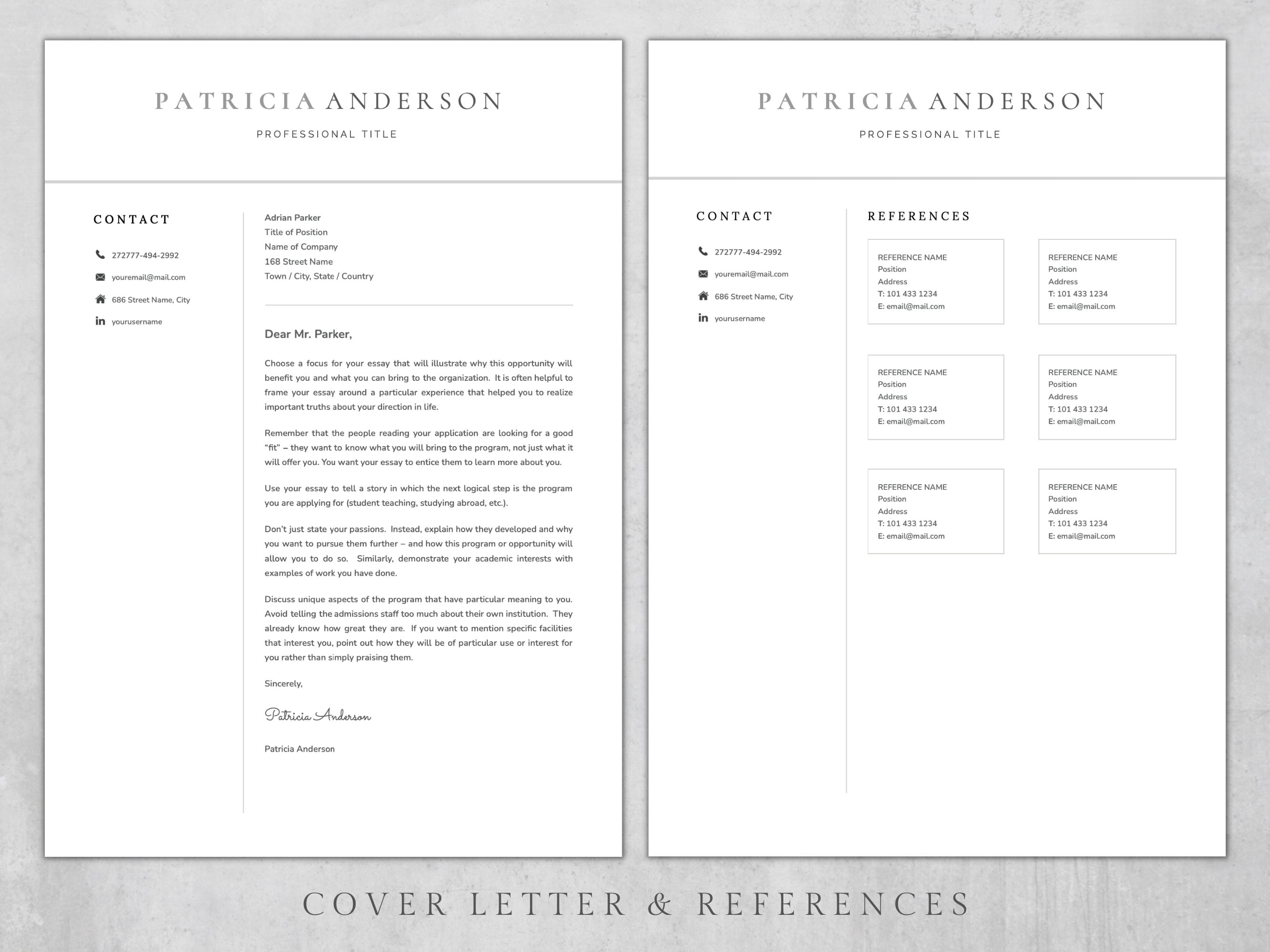 2025 Modern CV Template | Resume Template | Cover Letter | References ...