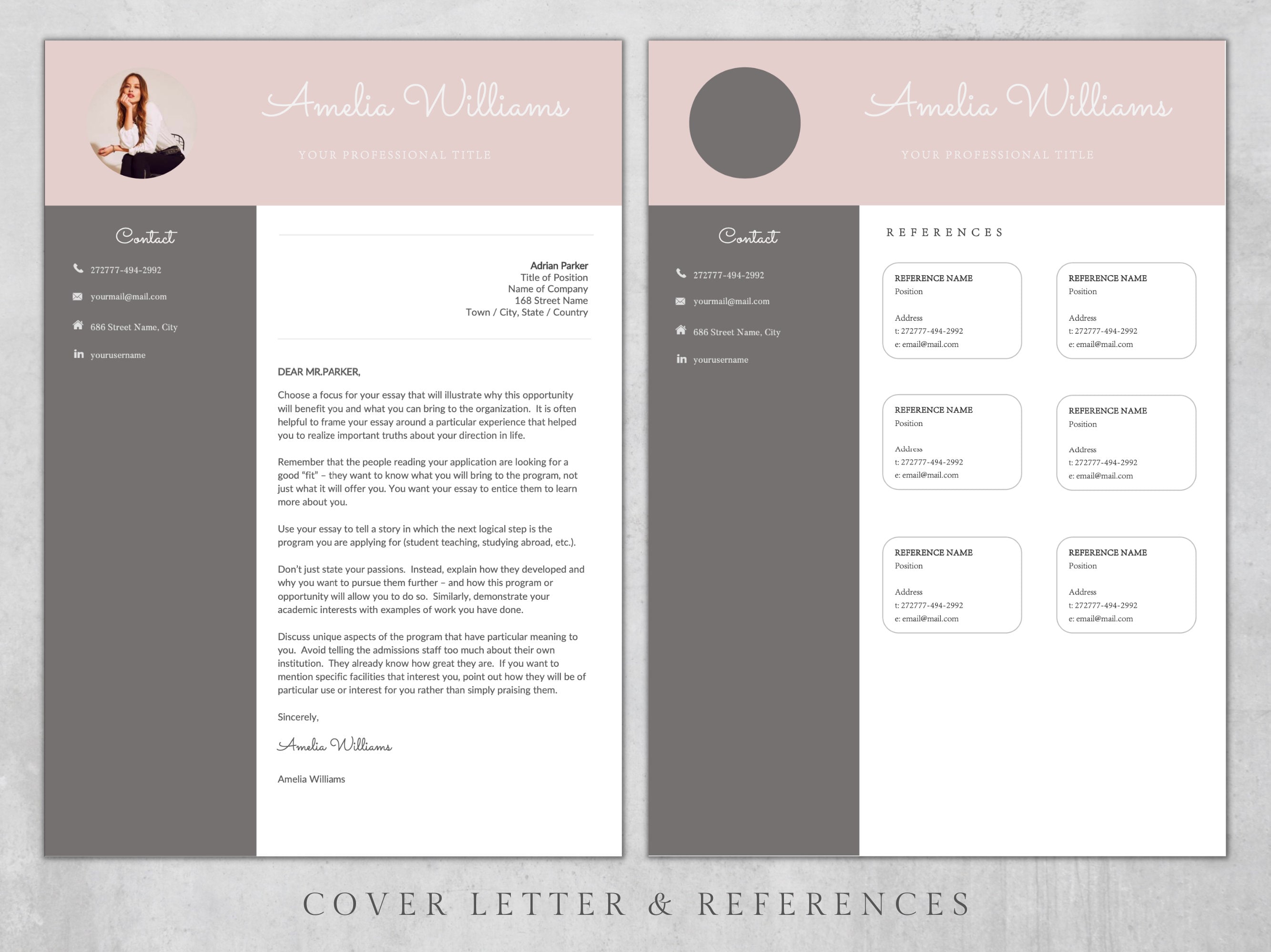 2024 Modern Resume Template Word Pages Resume Cover Letter, References ...