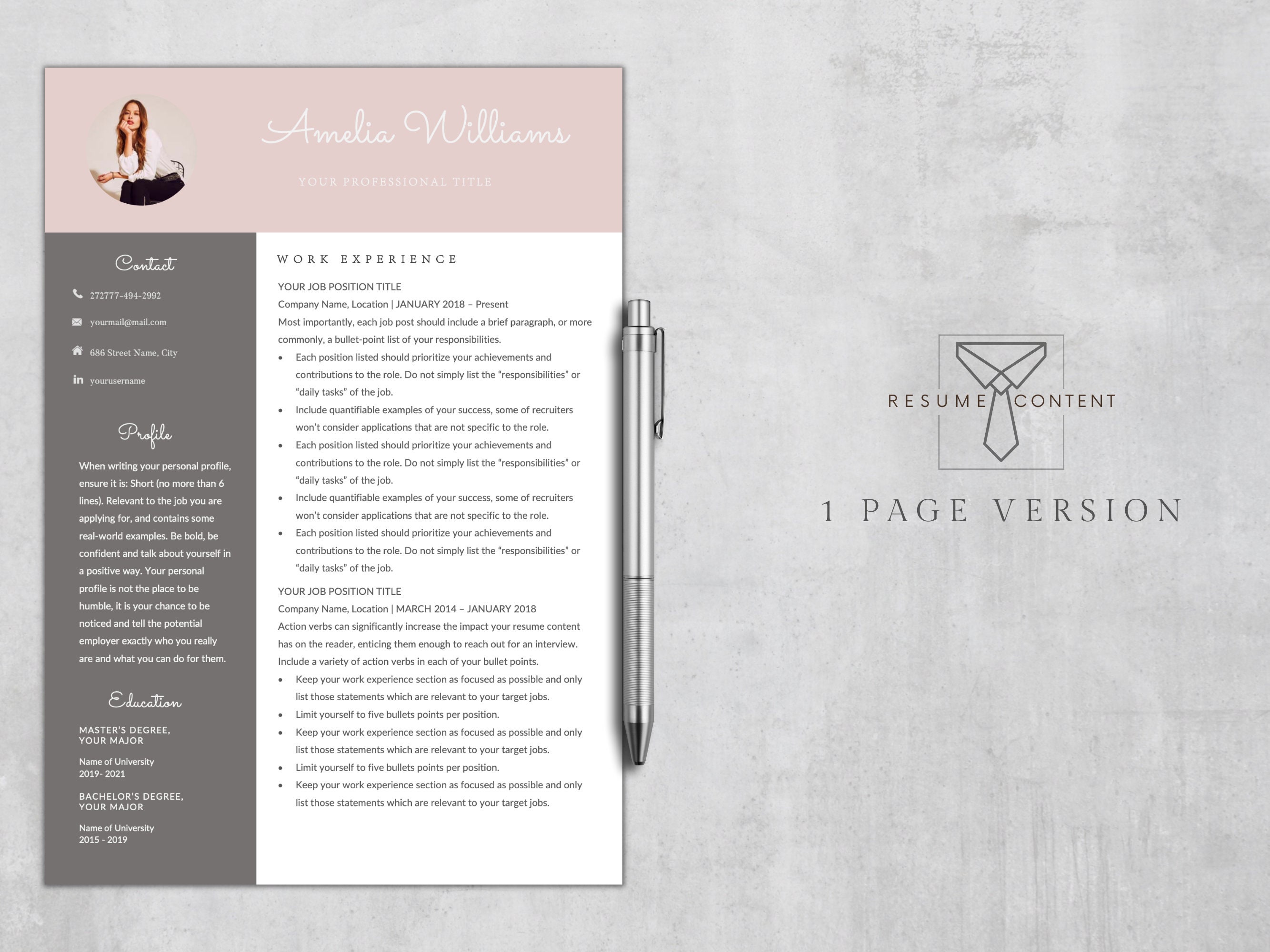 2024 Modern Resume Template Word Pages Resume Cover Letter, References ...