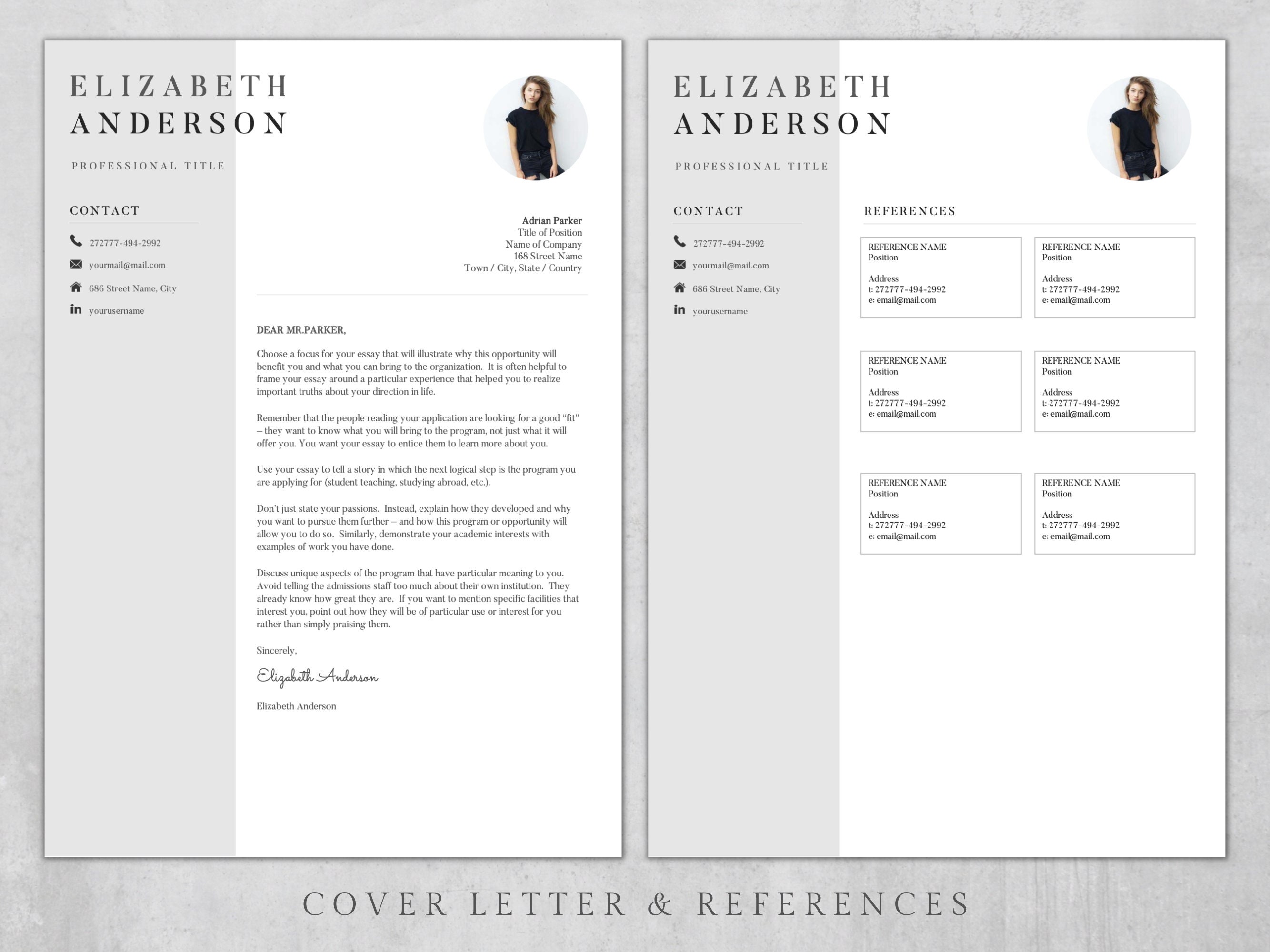 CV Template A4 Letter Word | 1 & 2 Page Professional Resume Template ...